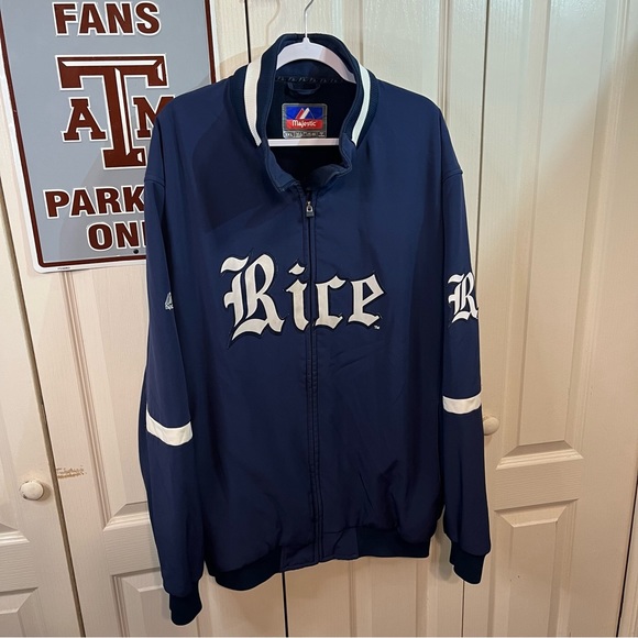 Majestic | Jackets & Coats | University Of Rice Zip Up Varsity Jacket ...